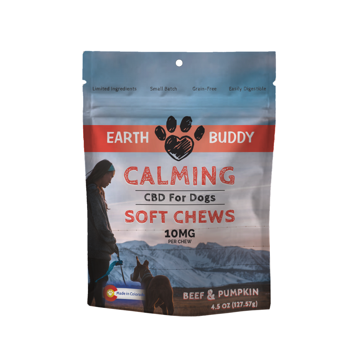 Calming Chews for Large Dogs – Beef & Pumpkin – Earth Buddy Pet